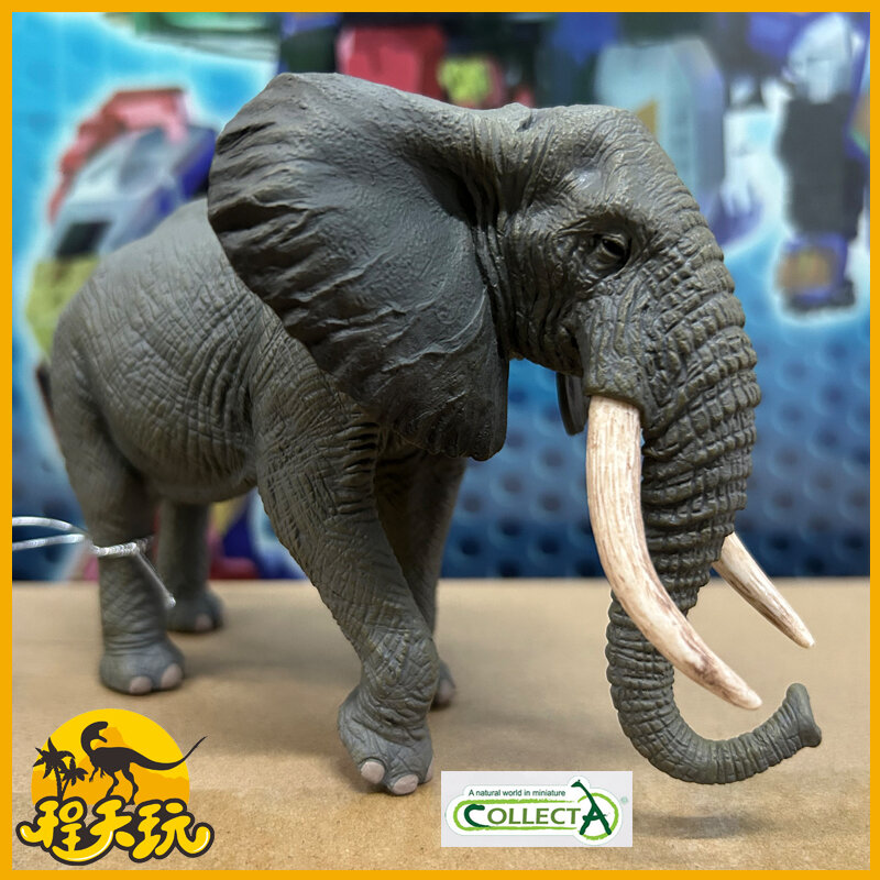 Коллекционная фигурка африканского слона CollectA из ПВХ, реалистичная модель животного, 18,5 см × 11 см, артикул 88966