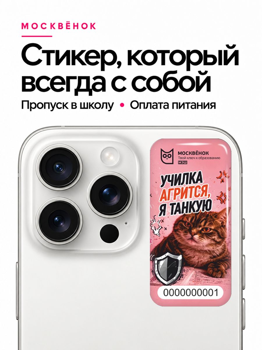 Стикер Москвёнок пропуск в школу