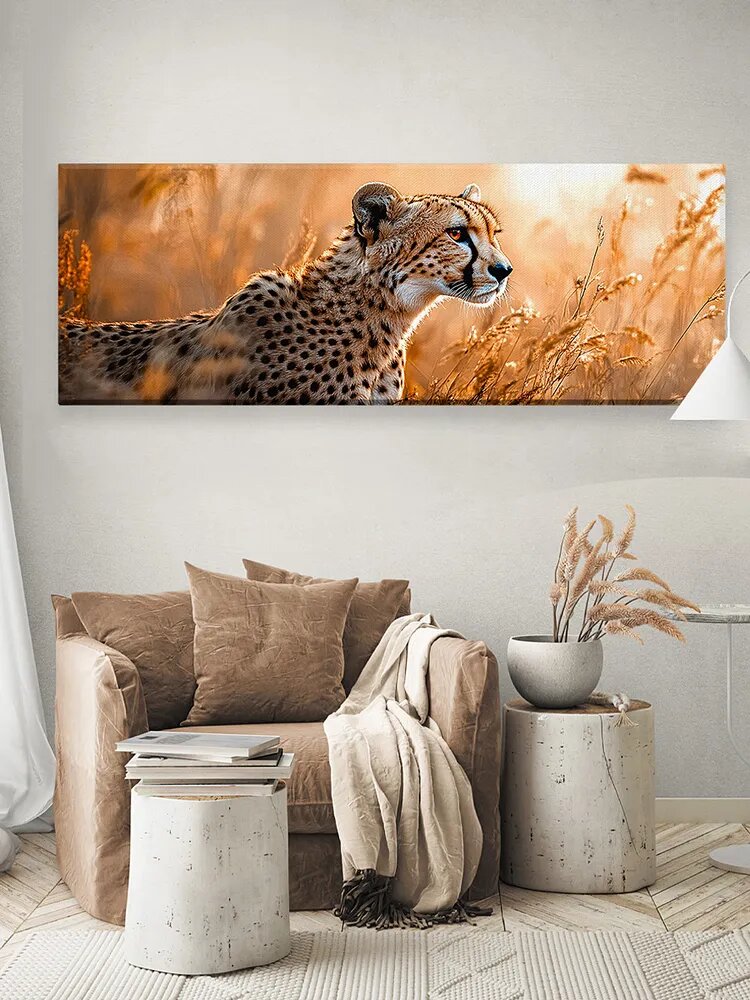 Алмазная мозаика / размер 140X50CM/Гепард в поле/алмазная вышивка/Подходит для украшения стен(без подрамника, без рамки)