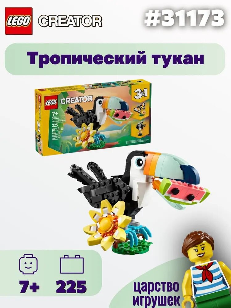 Конструктор LEGO CREATOR Тропический тукан, 225 деталей, 31173