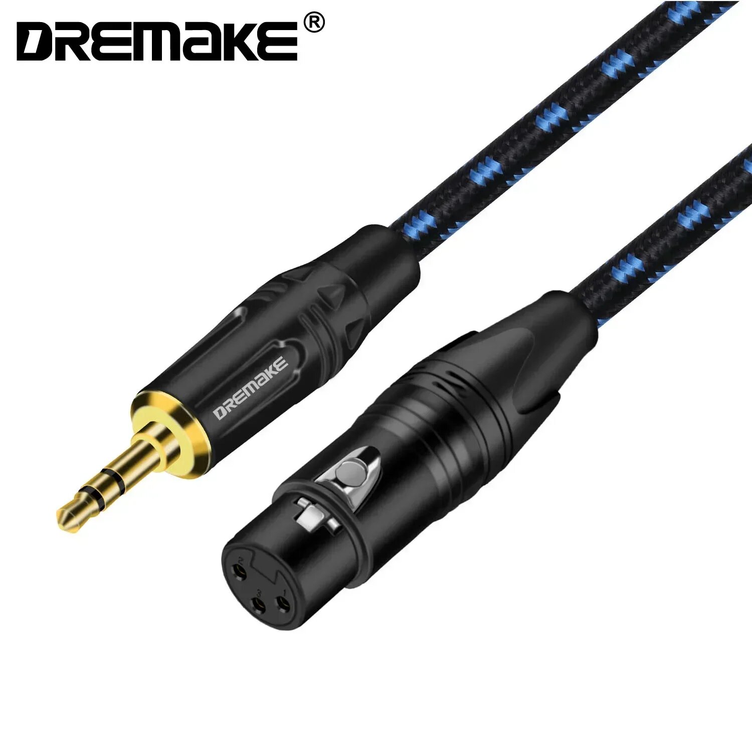 DREMAKE XLR на 3.5 мм, 1м, Black-Blue