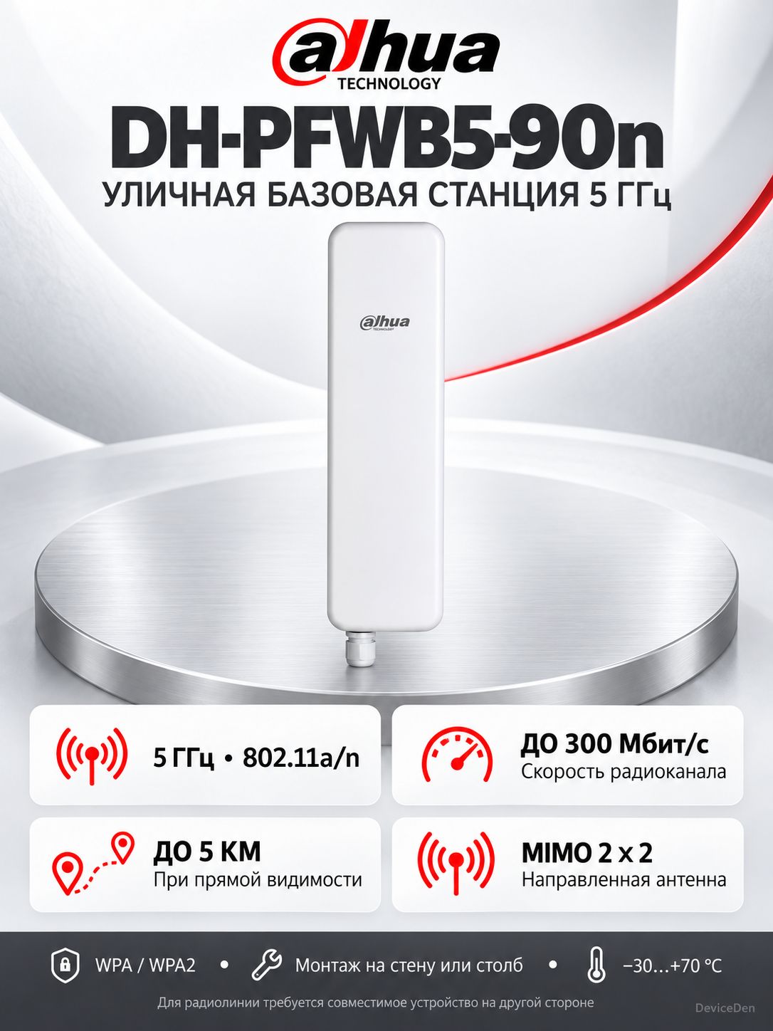 Dahua DH-PFWB5-90n - беспроводная базовая станция 5 ГГц