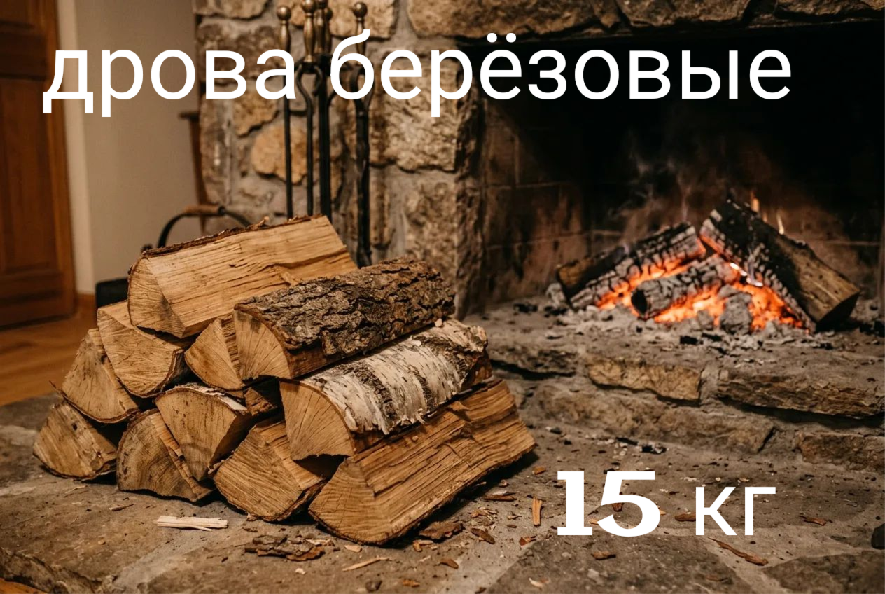 Дрова берёзовые 15 кг