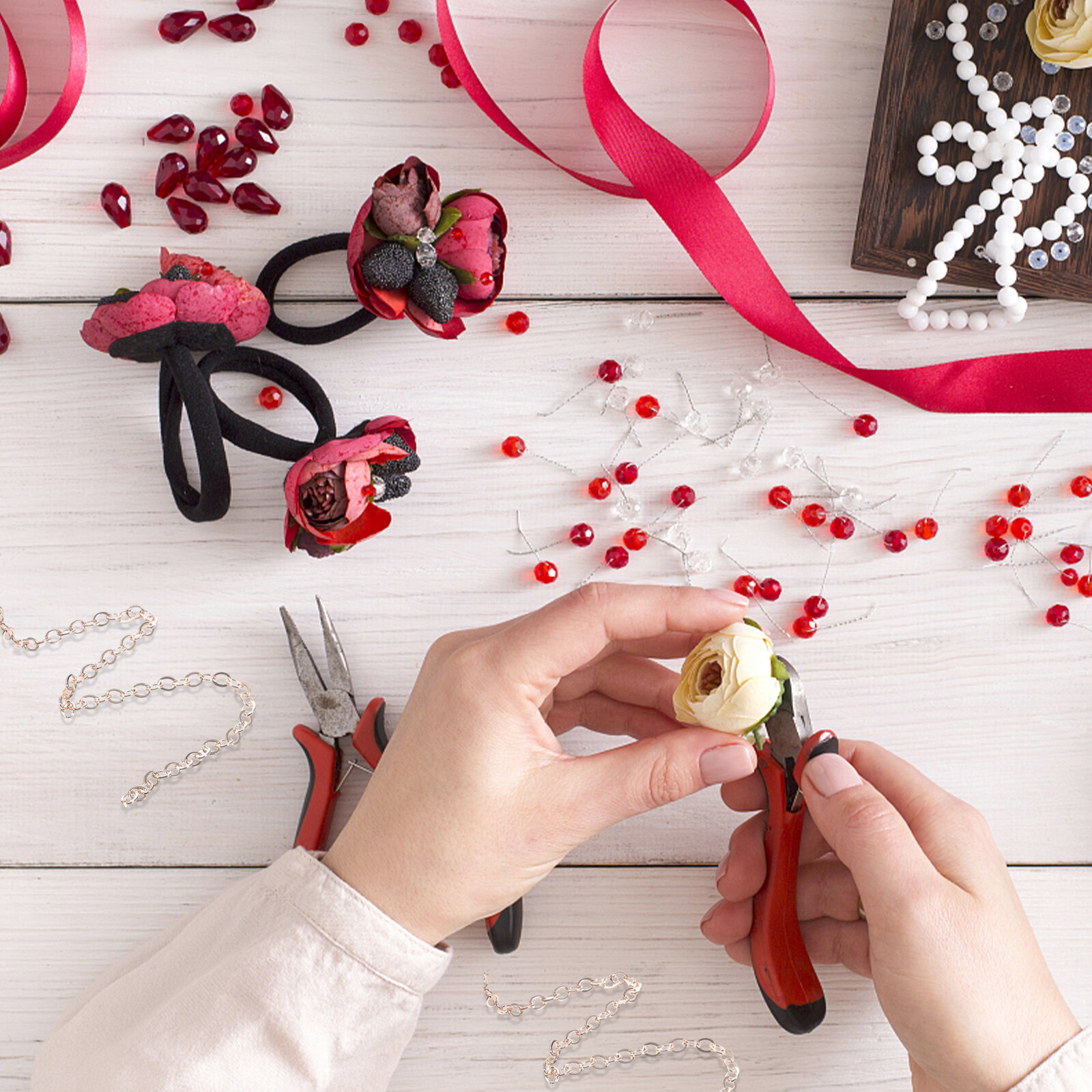 1 Рулон Diy Медных Цепей Для Создания Ювелирных Изделий Ссылочные Цепи Diy Crafts 1000X0.2 Cm Pink