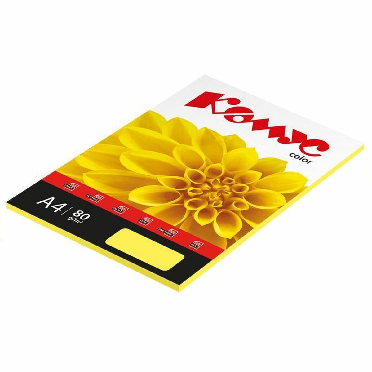 Бумага цветная А4 Комус Color, желтая пастель, 80 г/кв. м, 50 листов (619927)