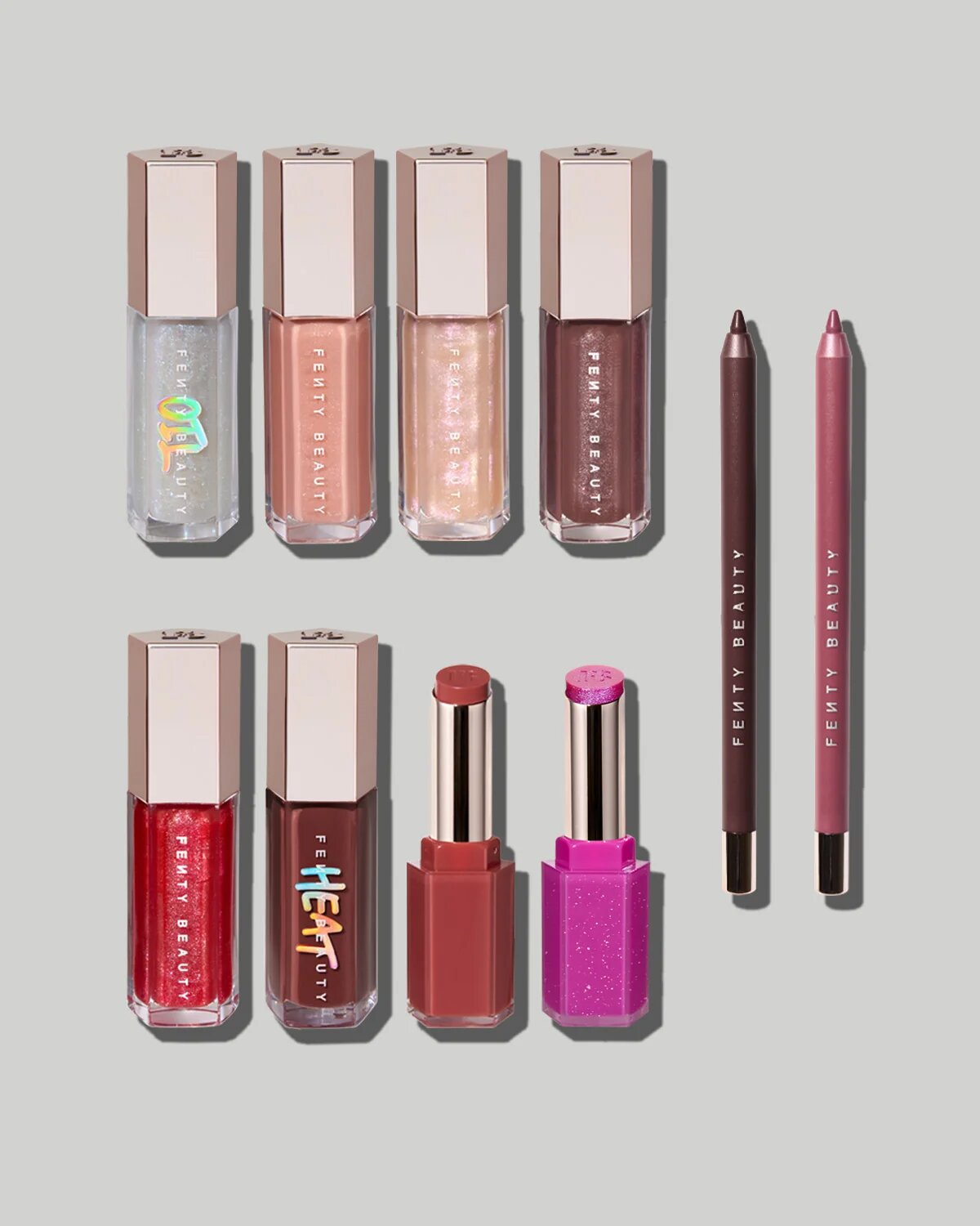 Fenty Beauty Набор из 8 полноразмерных Gloss Bomb + 2 карандаша Lip Vault 10-Piece Lip Gloss + Liner Set