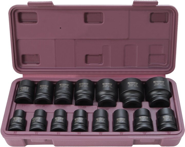 Набор торцевых ударных головок THORVIK S23S1115S 1/2"DR, 10-32 мм,15 пр