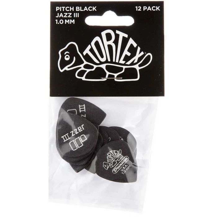 Dunlop 482P1.0 Tortex Pitch Black Jazz III Набор медиаторов 12шт.