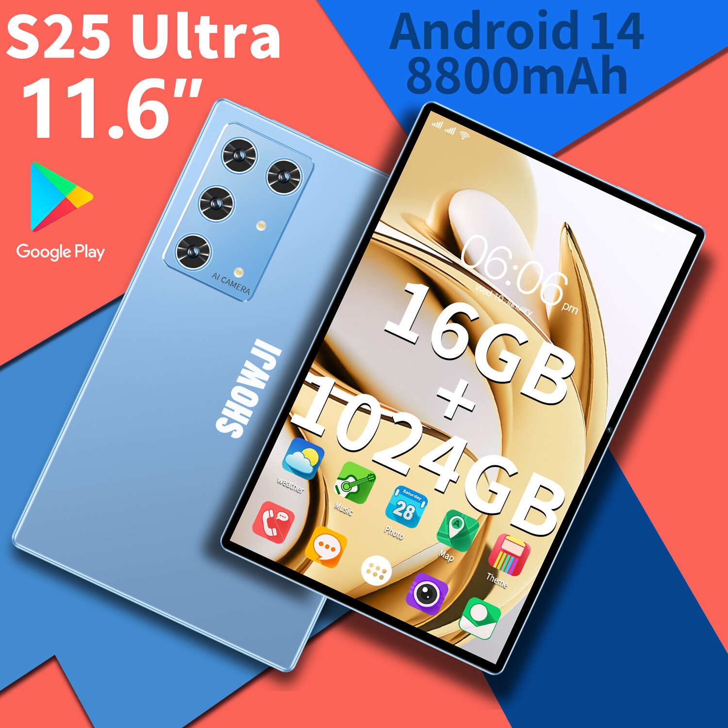 Планшет 11.6" 12 ядер 16+1024 ГБ 8800мАч длительной работы Android 13 5G со стилусом, удобен для рисования и создания заметок