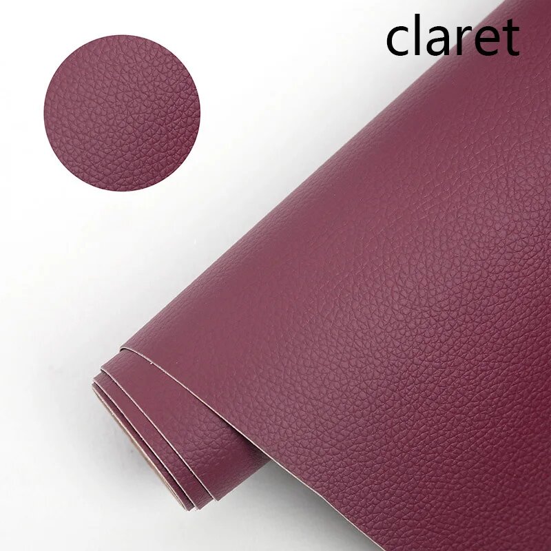 Самоклеящаяся кожаная нашивка для мебели Красный, 35x137cm, claret
