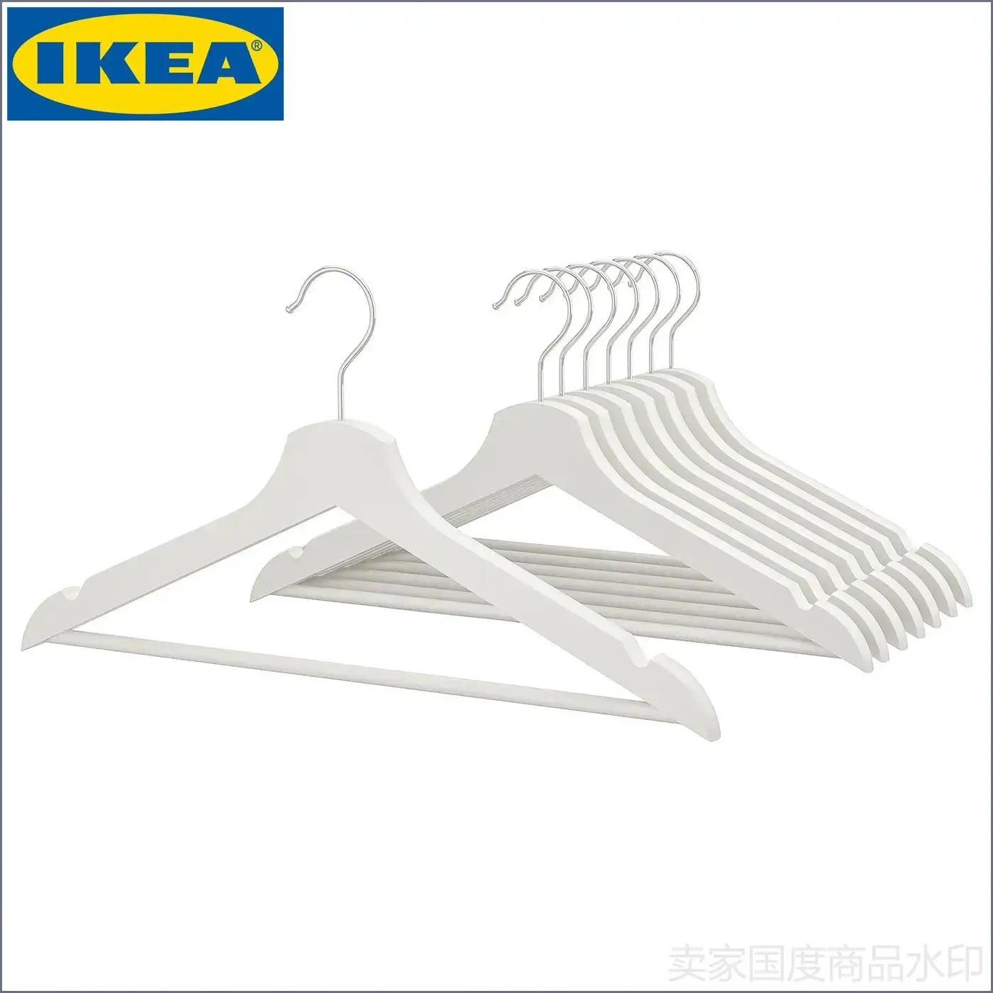 IKEA Вешалка плечики 43 см 8 шт дерево белый