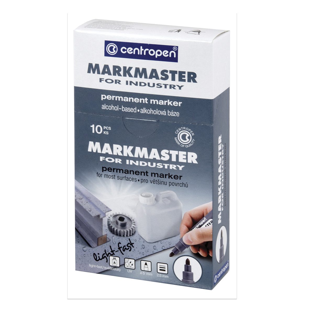 Маркер перманентный Centropen Markmaster (1.5мм, круглый наконечник, черный) (8599/1Ч), 10шт.