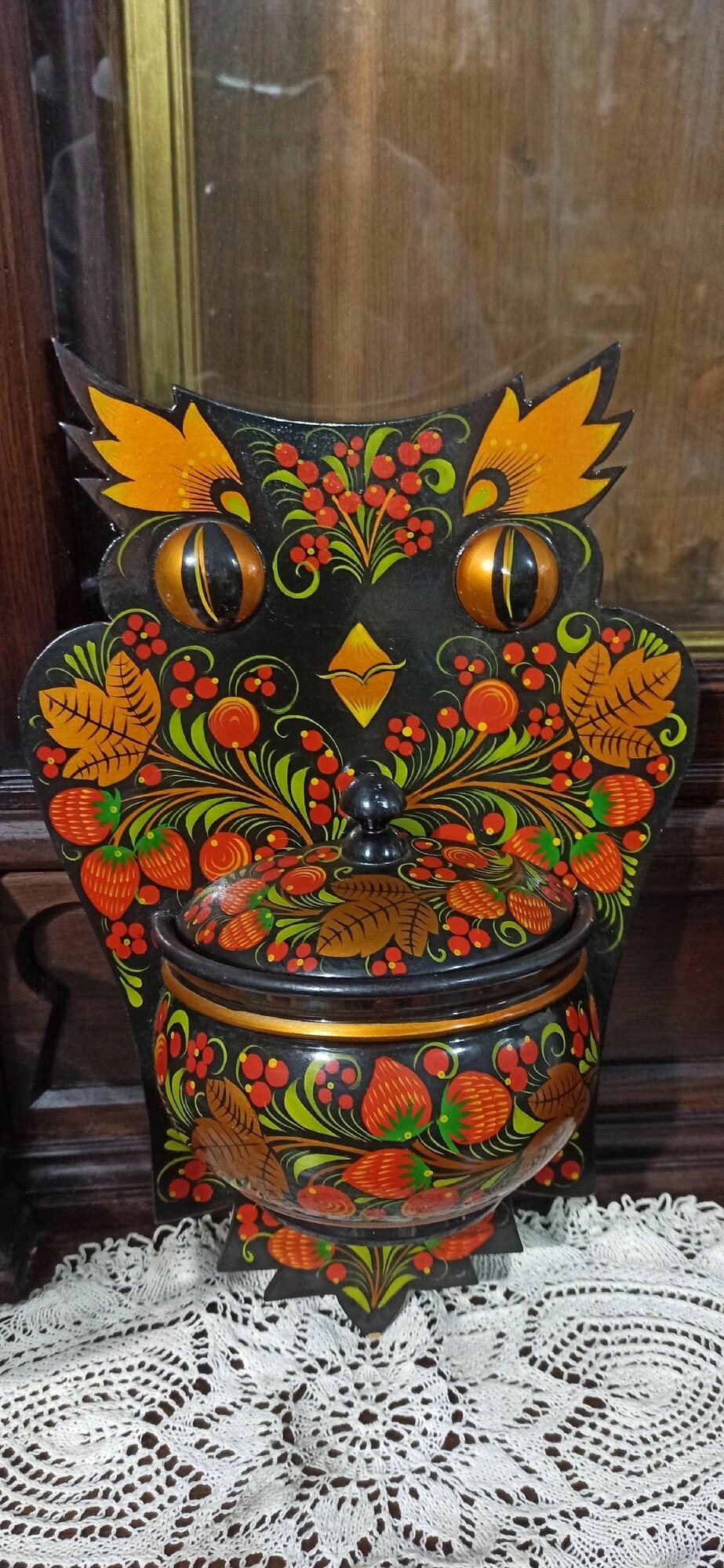 Настенное панно, кашпо, в виде совы, винтаж, СССР, 33/21 см