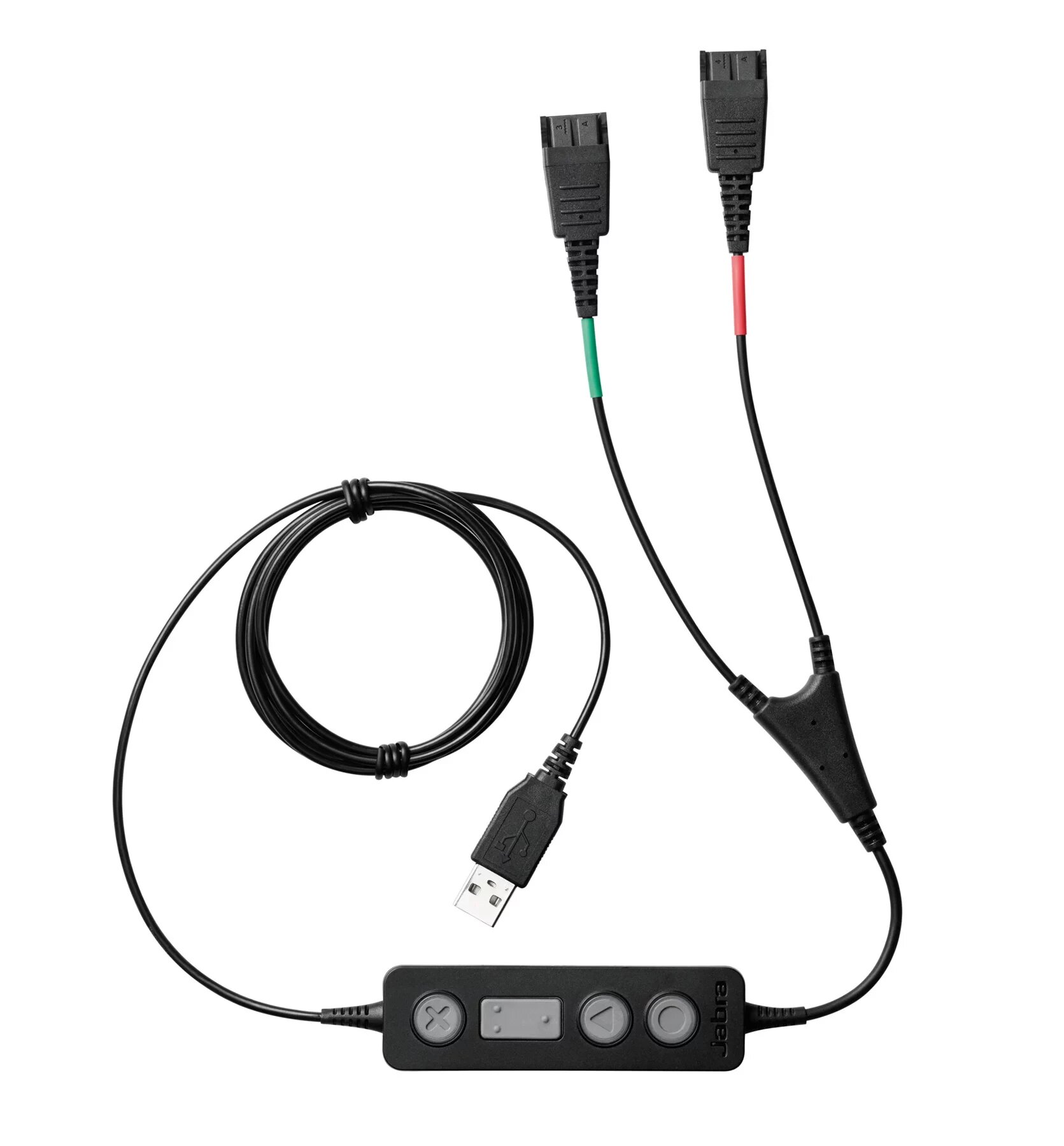 Шнур для обучения Jabra Link 265 Y-образный, USB-A на 2xQD, с блоком управления вызовом и кнопкой Mute