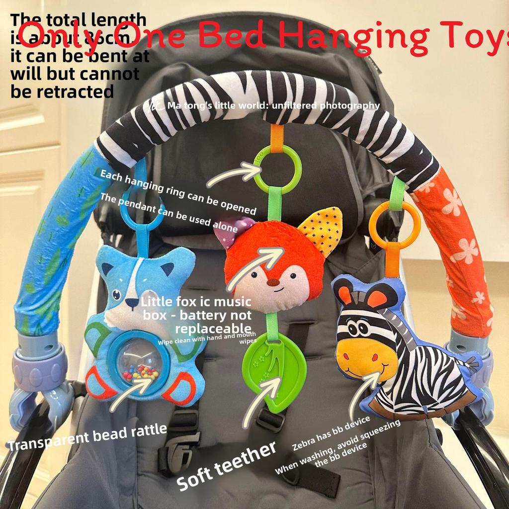 Soft baby teether toy with plush design for car seat and nursery decor style f