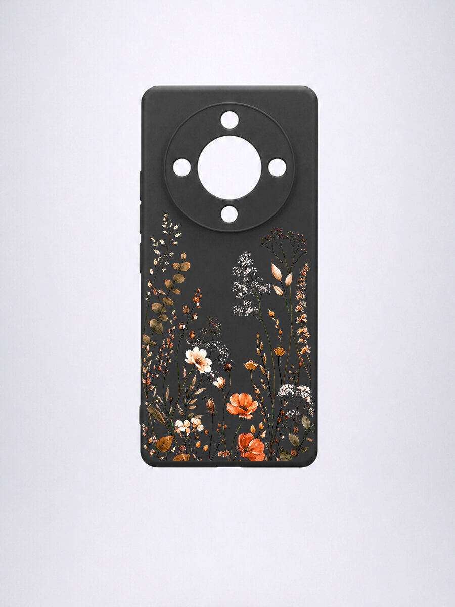Чехол на Honor x9d, силикон, Цветы, soft touch, матовый, мягкий, тонкий