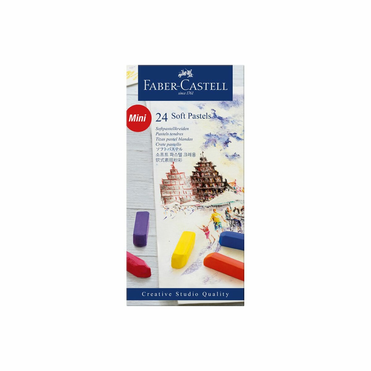 Пастель сухая 24 цвета Faber-Castell Soft pastels, мини, картонная упаковка (128224)