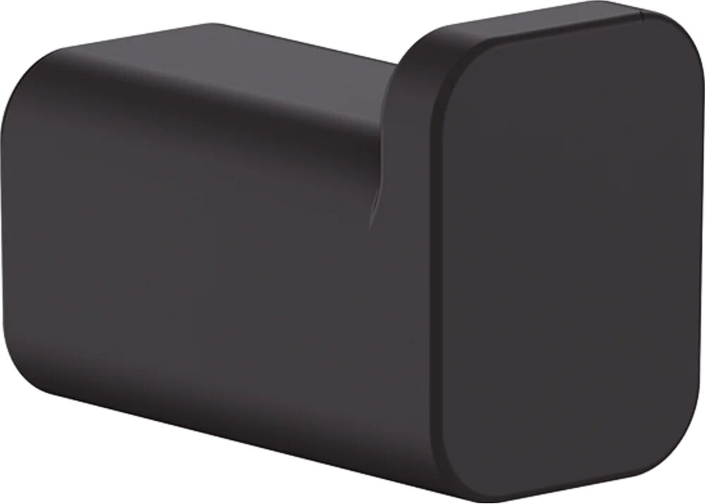 Крючок Hansgrohe AddStoris 41742670 латунный, черный, вешалка для полотенец в ванную, на шурупах