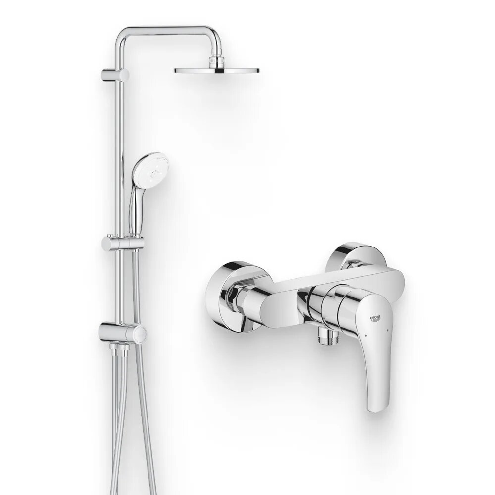 Душевой комплект Смеситель для душа Grohe Eurosmart 33555003 глянцевый хром / Стойка New Tempesta 27389002