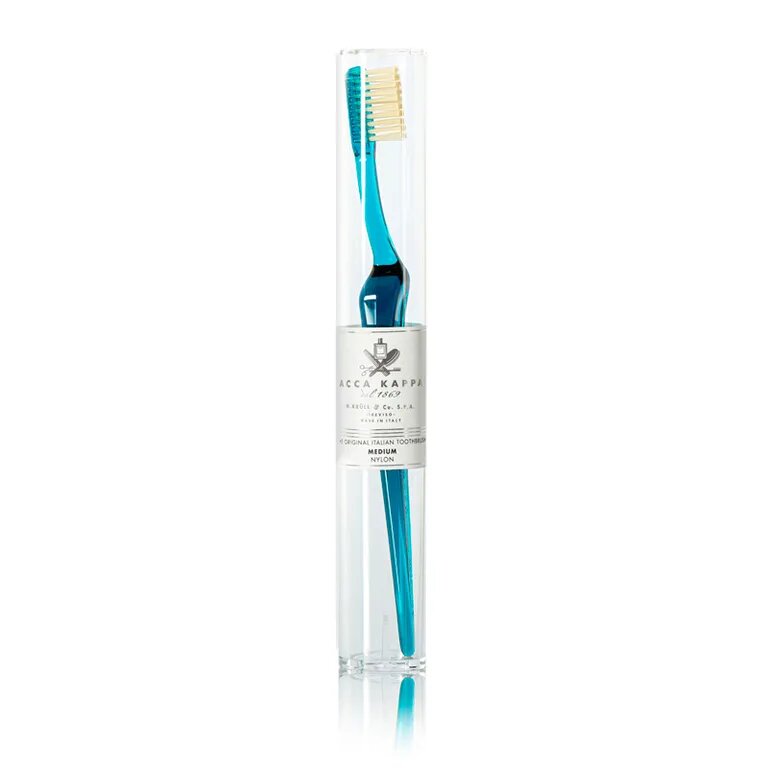 Acca Kappa Зубная щетка с нейлоновой щетиной средней жесткости (цвет Ocean Blue) 1 шт