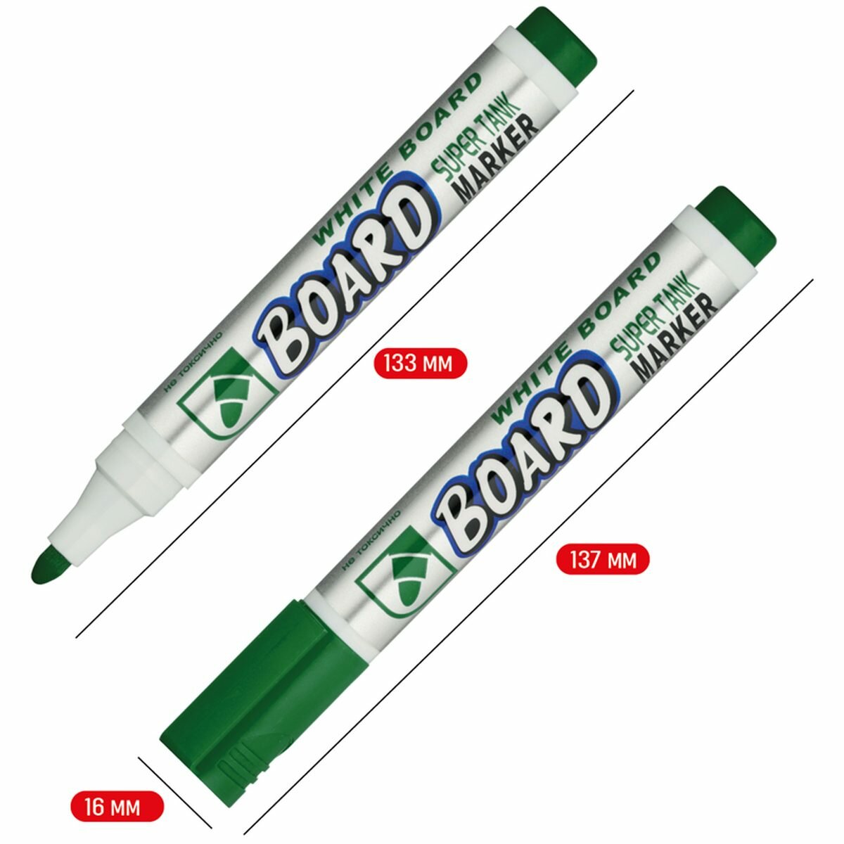 Маркер для досок Crown Multi Board (круглый наконечник, 3мм, зеленый) (CBM-1000), 1шт.
