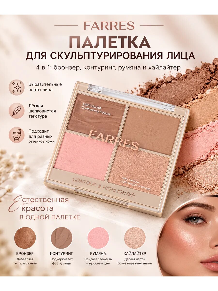 Палетка для скульптурирования лица №1
