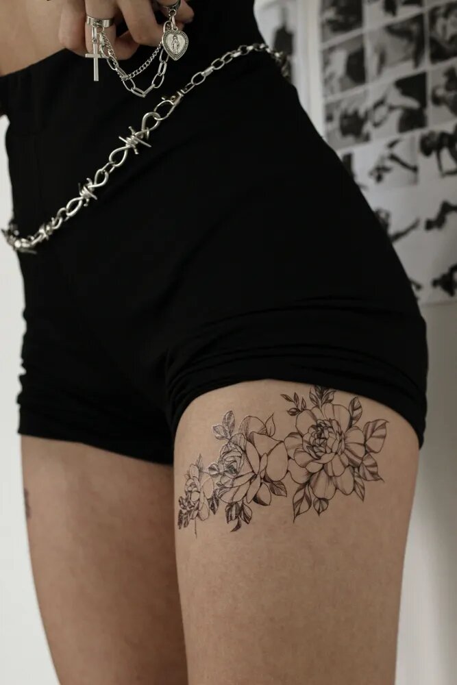 Tattoo'шки Временная тату "Цветок 4" 21*10см