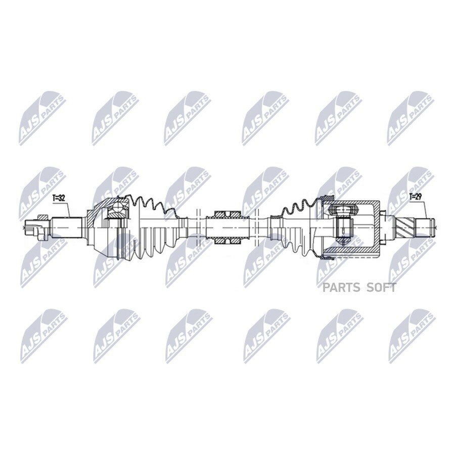 Полуось INFINITI QX50 2 0T 2WD 4WD 19 22 QX60 3 5 08 2018 NIS PATHFINDER 09 2014 ПЕР ЛЕВ ATM от официального дистрибьютора, NTY, артикул NPWNS176