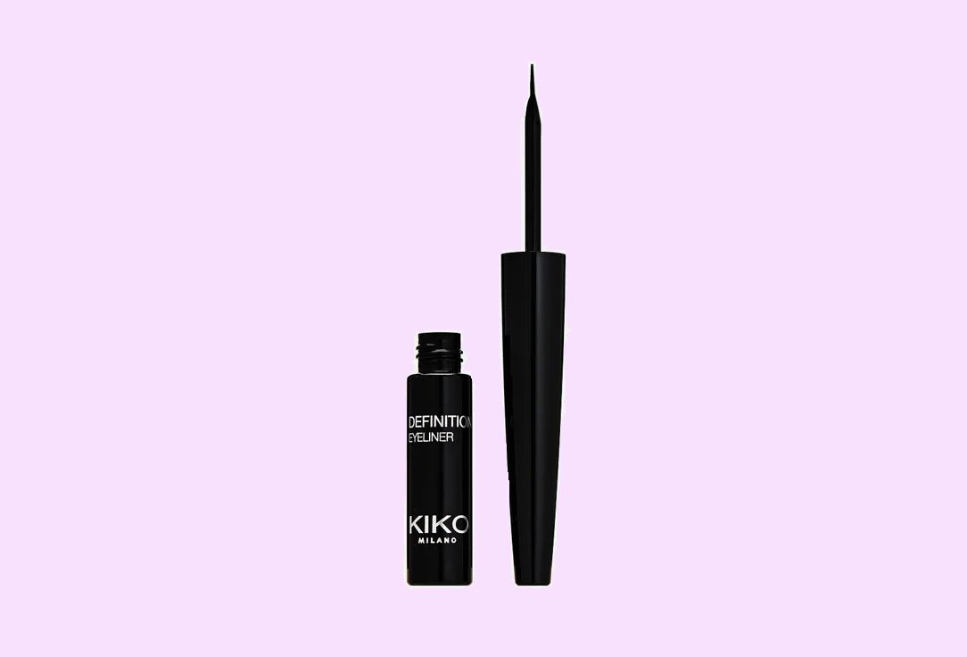 Жидкая подводка для глаз с тонкой кисточкой-аппликатором KIKO MILANO DEFINITION EYELINER, оттенок Black, 5 мл