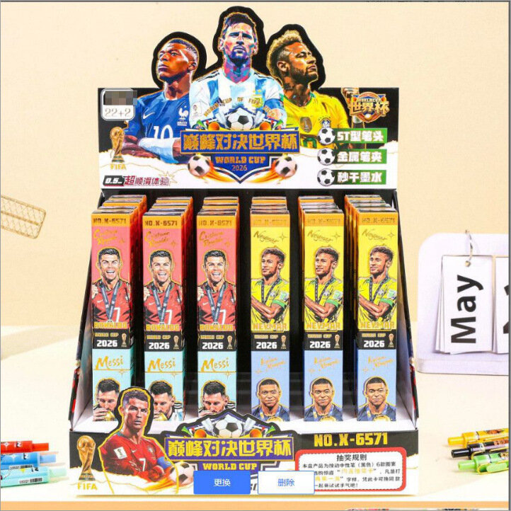 Милые мультяшные ручки-сюрприз в коробке, набор 24 шт, World Cup, школьные гелевые ручки, комфортная ручка для учебы