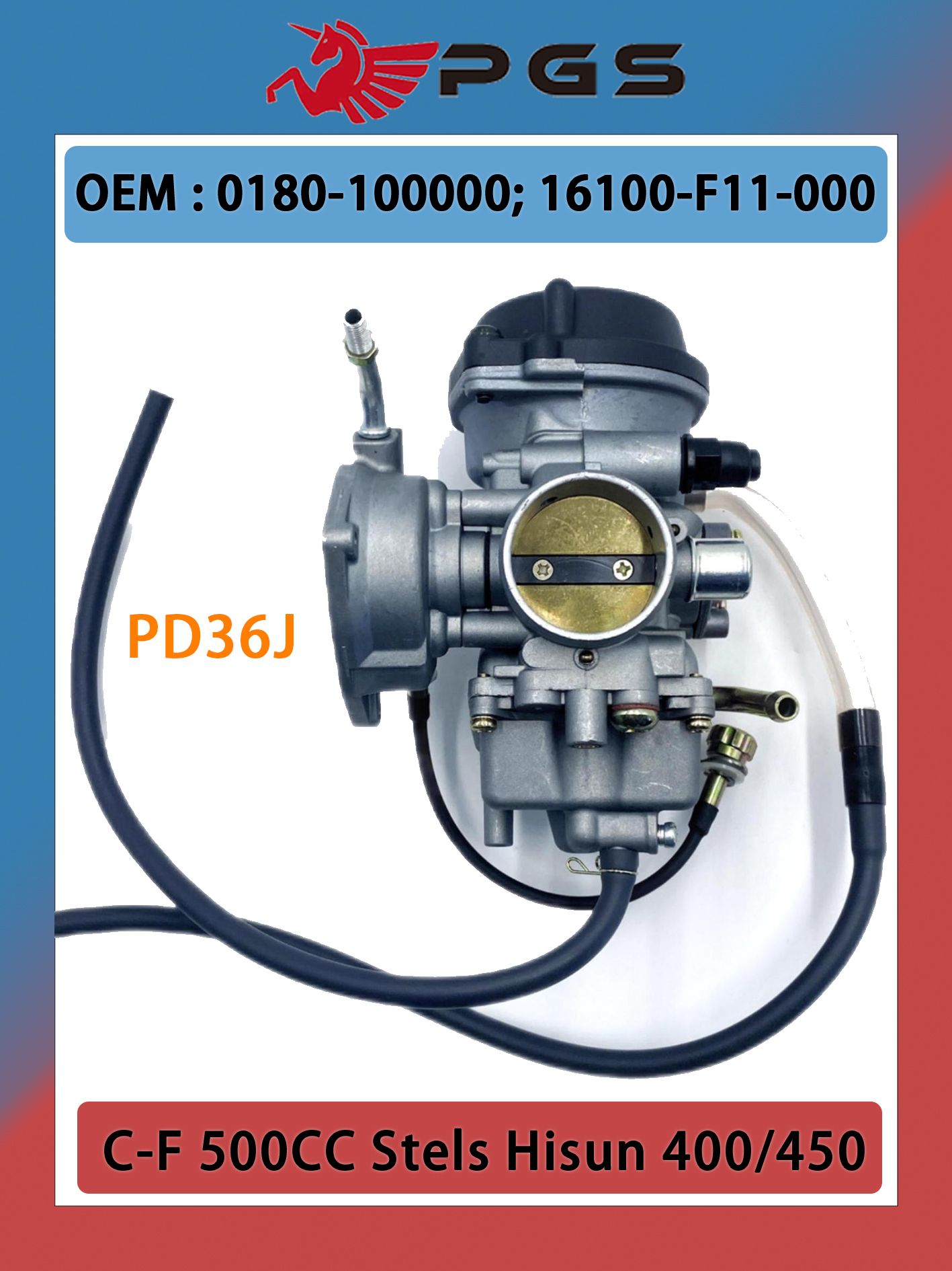 Карбюратор в сборе для квадроцикла PD36J C-F 500 X5 0180-100000 LINHAI 35211 HISUN 16100-F11-0000 LN001648 P002000161000000
