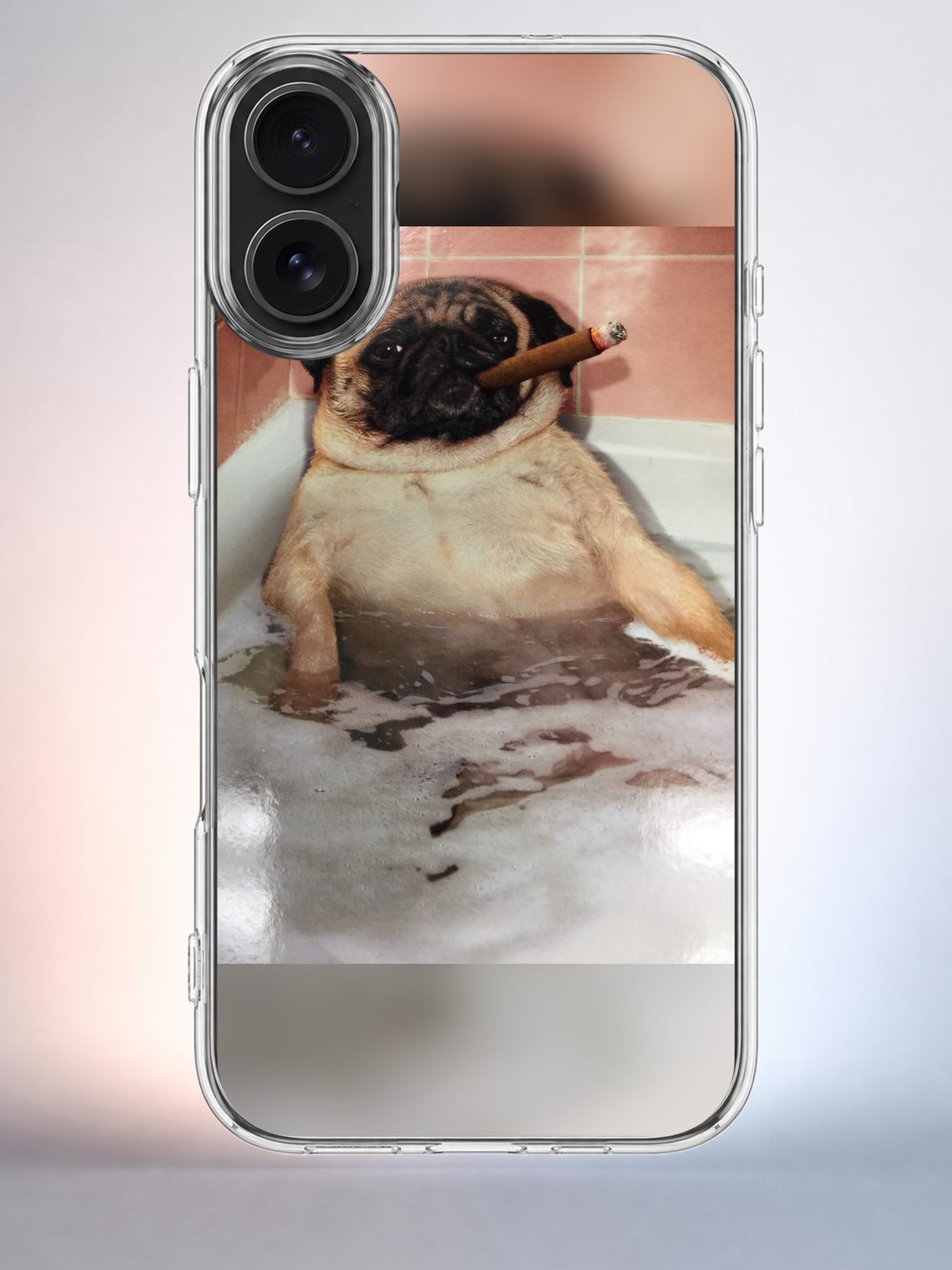 Чехол iPhone 16 Мопс в Y2K Indie Sleaze