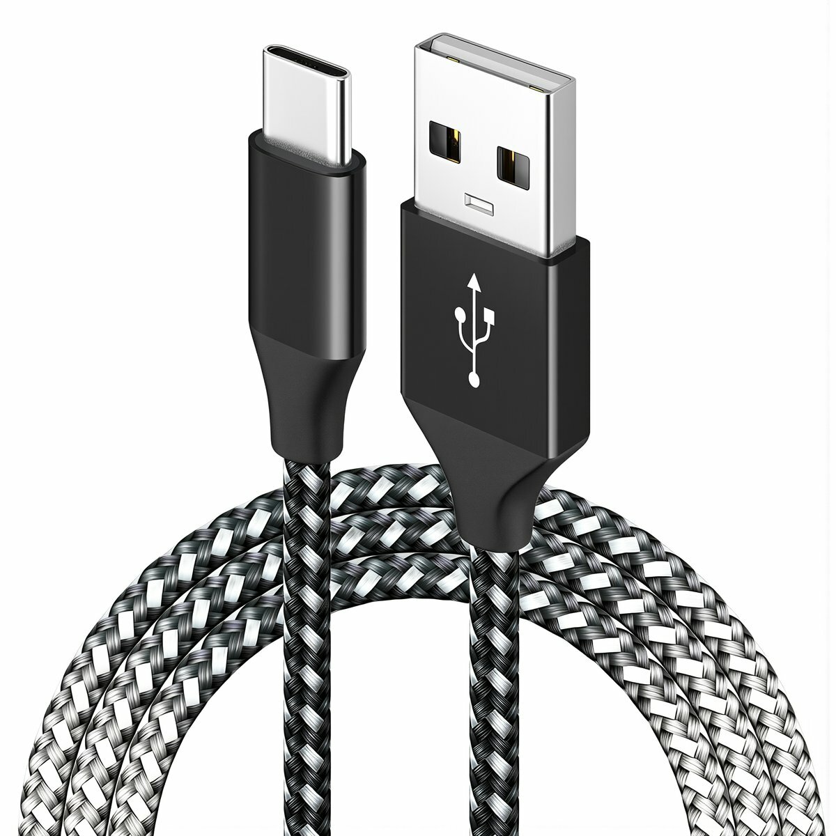 USB Type-C кабель для быстрой зарядки устройств PS5 в плетении из нейлона длиной 2 метра с поддержкой 3А и стабильной подачей тока