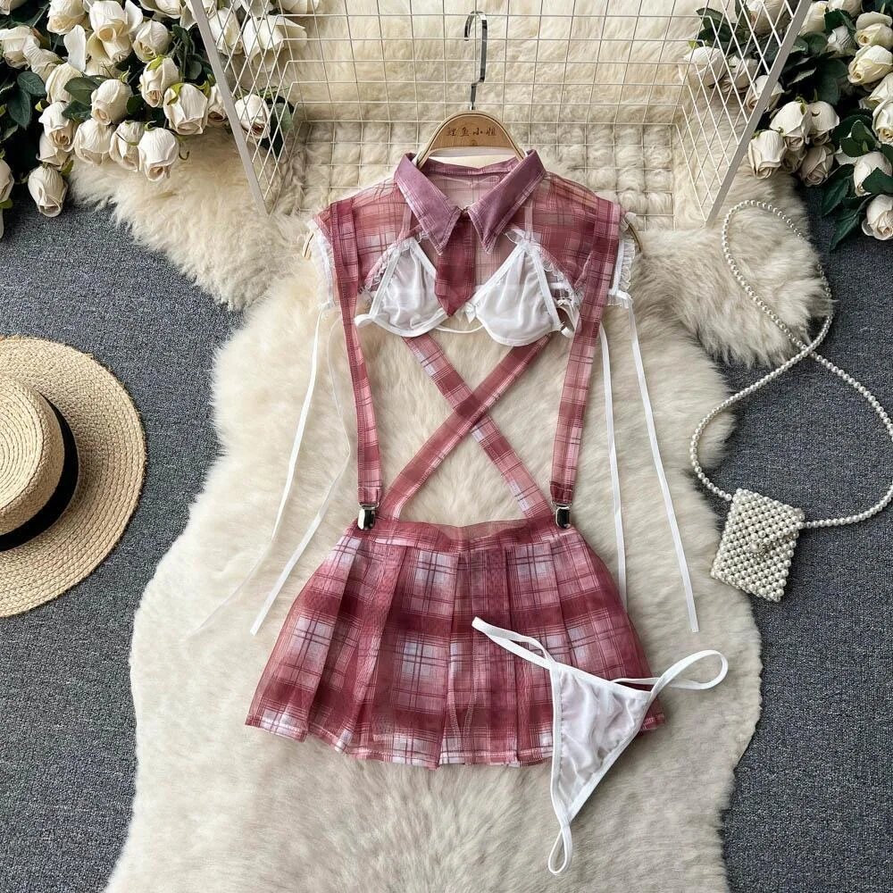 Косплей-боди с рюшами, красный, QD168-Pink1