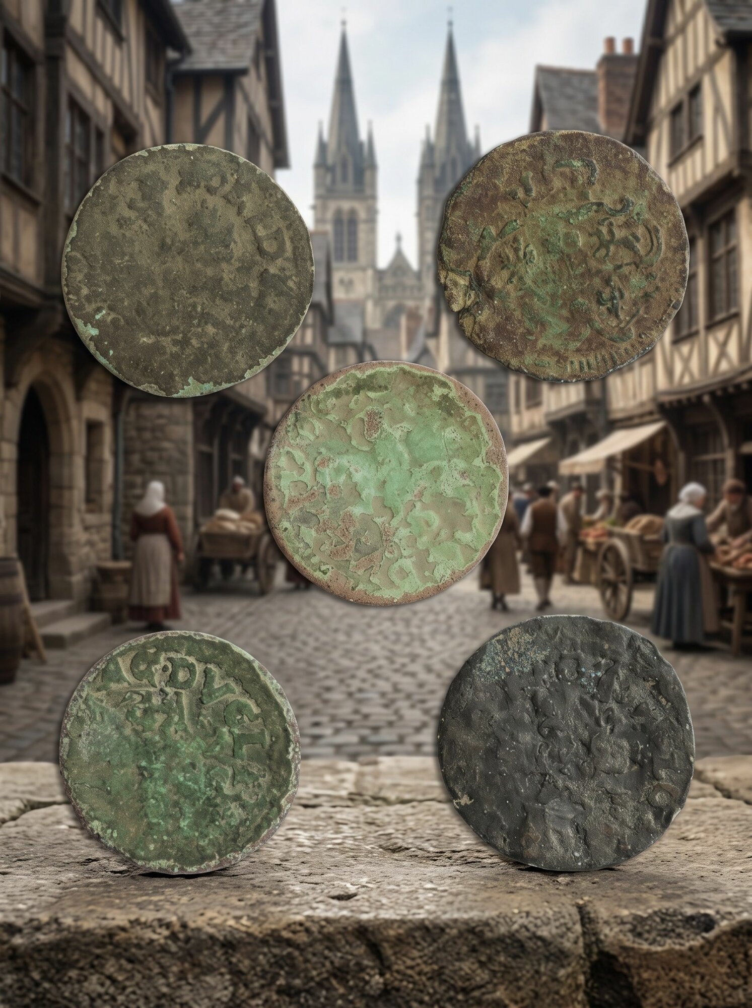 Медные солиды (Боратинки) Речи Посполитой (5 штук) 1659-1668 гг , Ян II Казимир