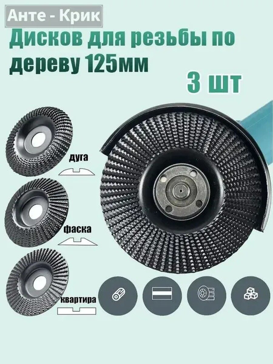 Круг шлифовальный 125, Назначение Для массивной доски, Для МДФ, Для дерева