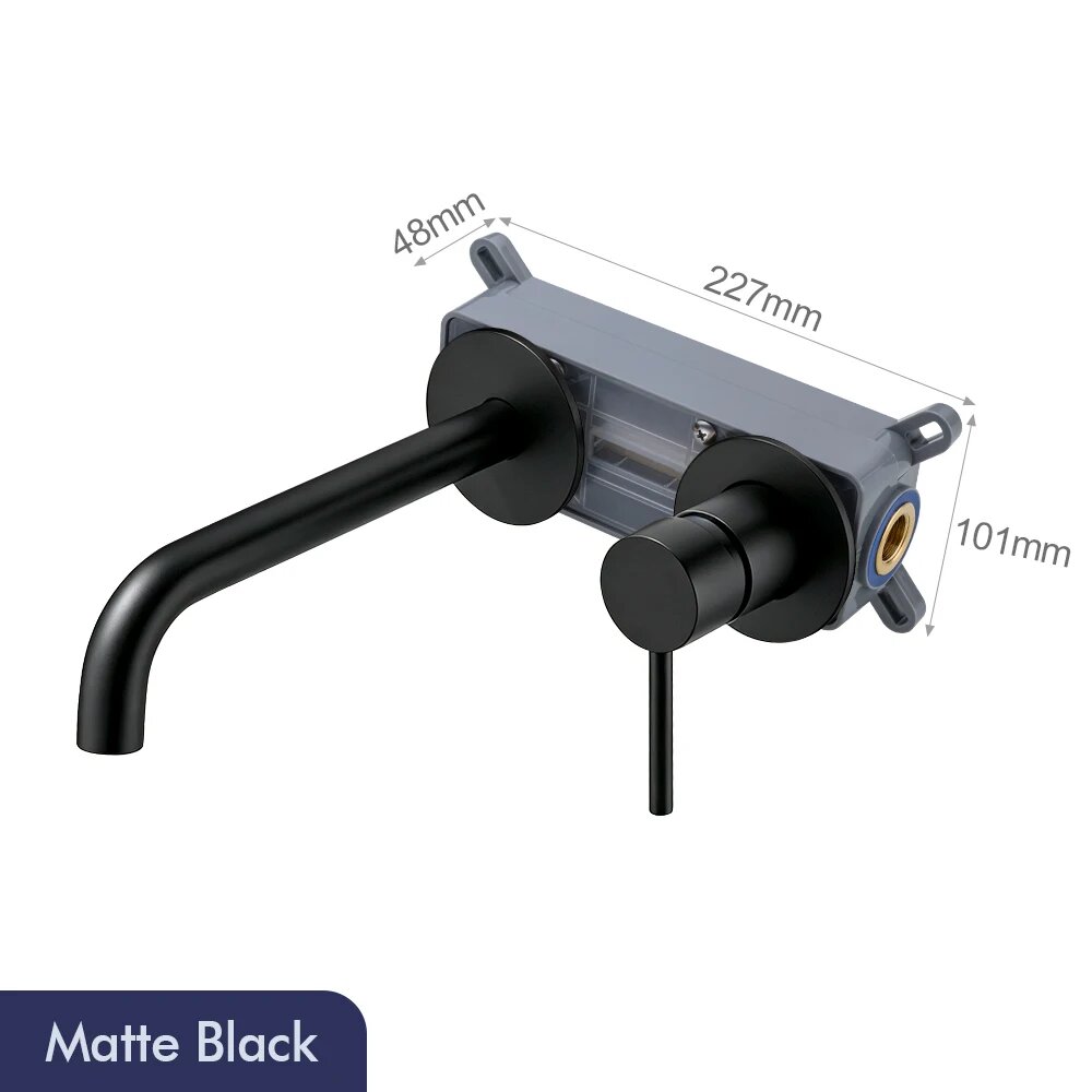 Настенный смеситель Bagnolux из латуни Matte Black 26CM