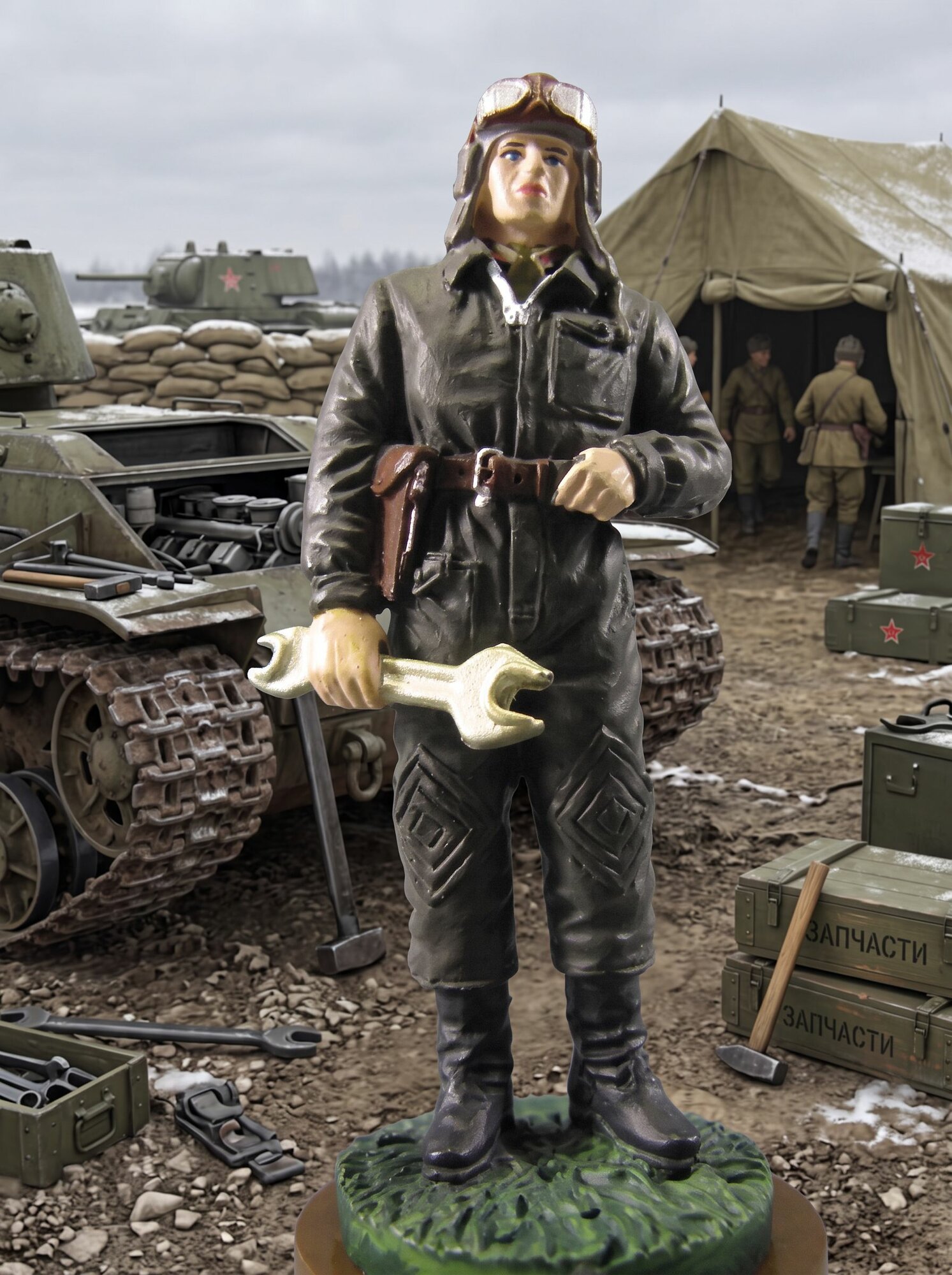 Оловянный солдатик 54мм Сержант абтв в полевой форме, 1941-1943 гг