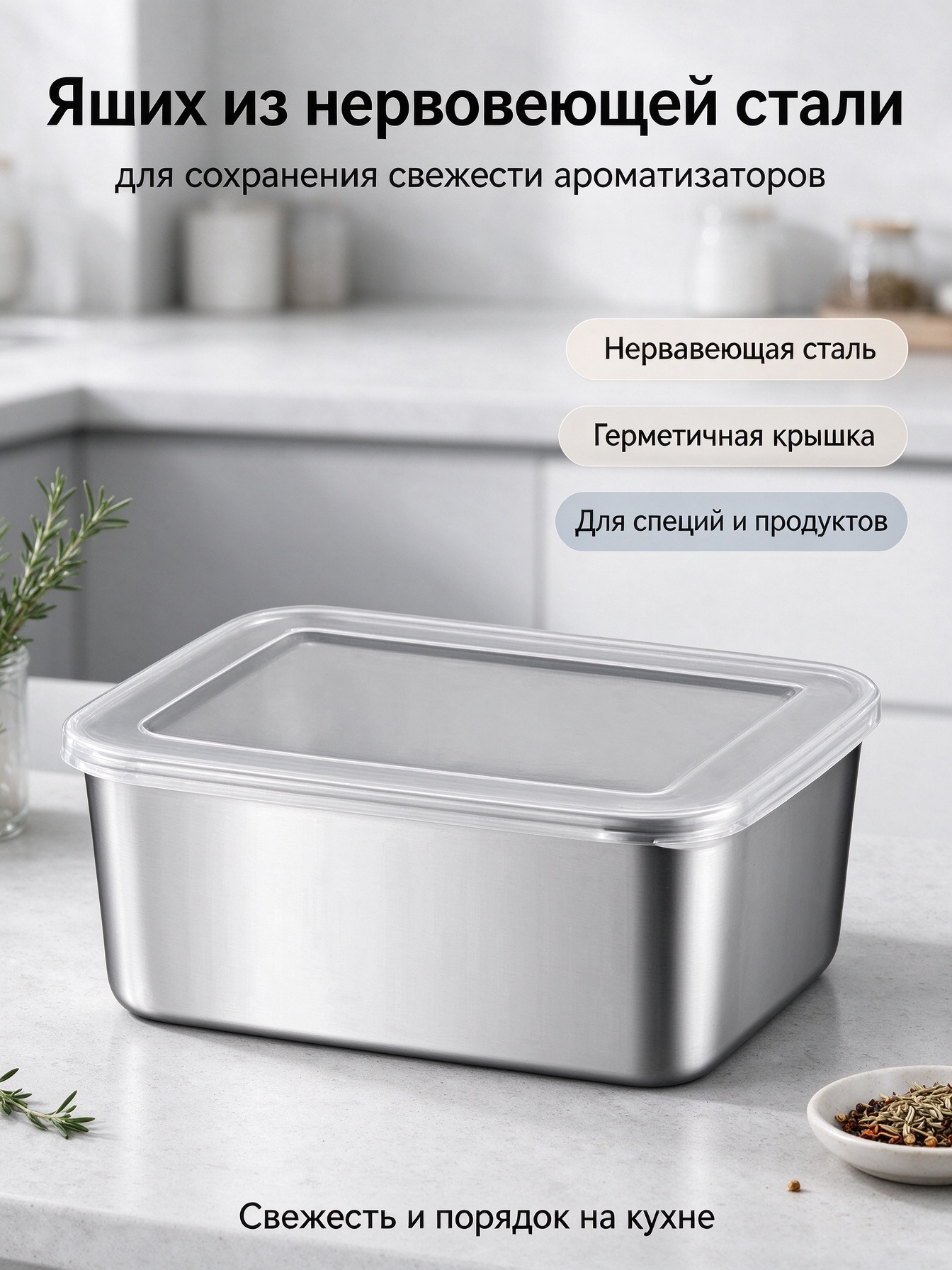 Ящик из нержавеющей стали для сохранения свежести ароматизаторов