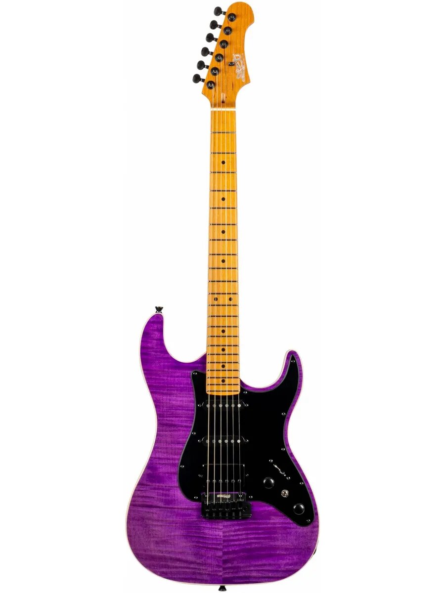 JET JS-600 TPP Электрогитара, Stratocaster, корпус красное дерево с топом из волнистого клена, 22 лада, HSS, tremolo