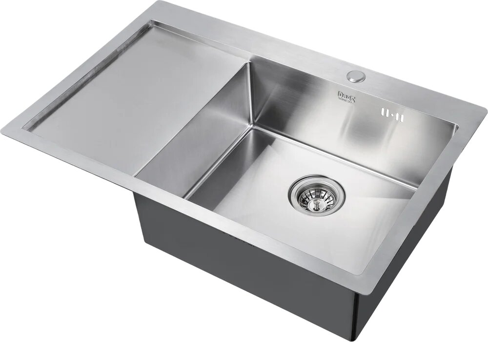 Мойка кухонная Zorg Inox R R 7851-R металлическая, 78x51, прямоугольная, мойка для кухни, с крылом, врезная, под столешницу