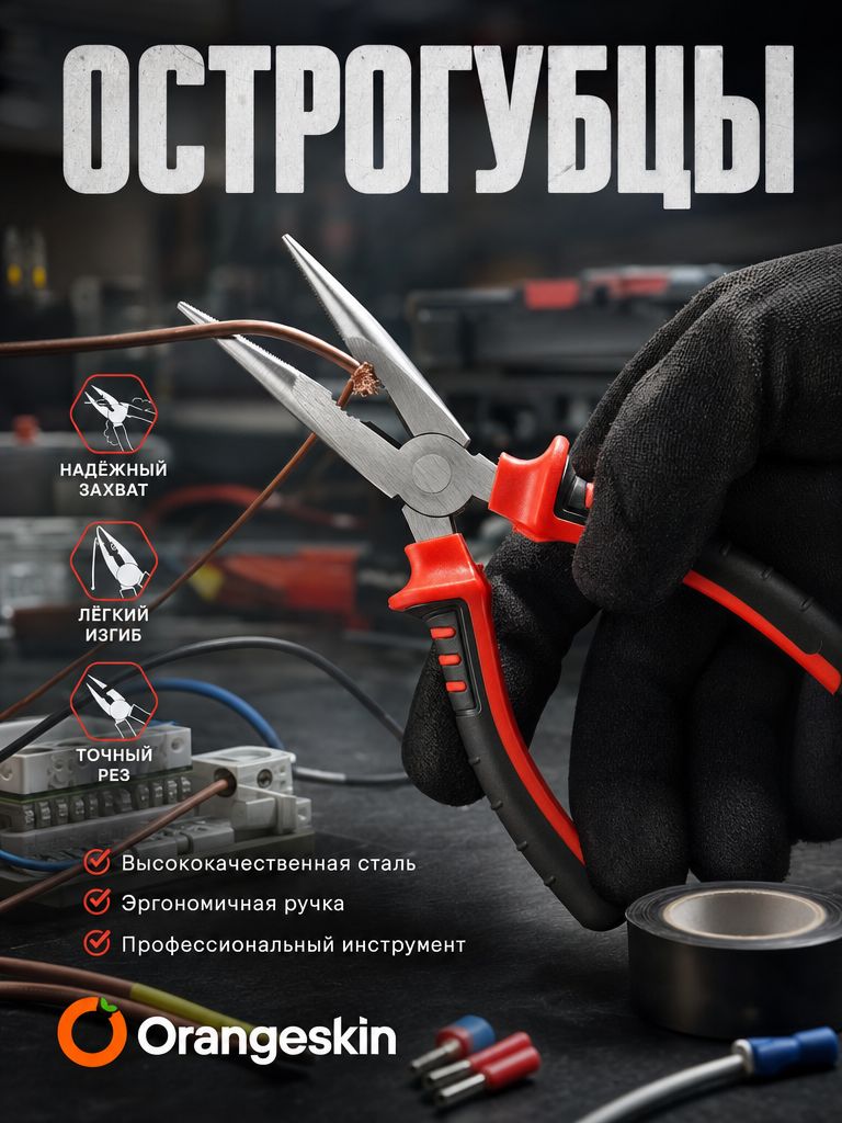 Плоскогубцы с игольчатыми носами, 6 дюймов, кусачки с длинными носами из высокоуглеродистой стали и нескользящей пластиковой ручкой для захвата, изгиба тонкой проволоки