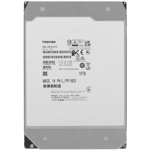 Toshiba 16 ТБ Внутренний жесткий диск MG11ACA16TE, 3.5", 7200 об/мин, SATA III 6 Гбит/с (MG11ACA16TE)