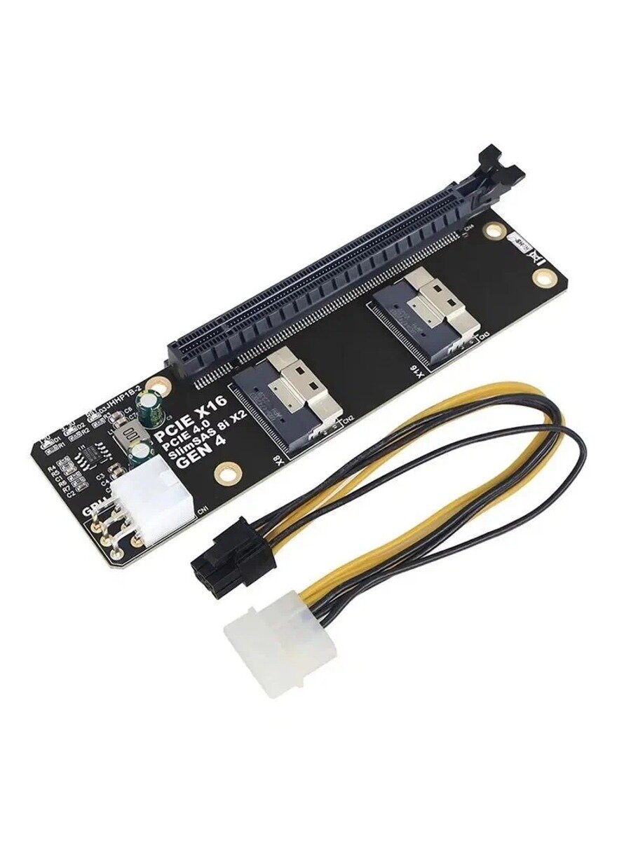 (O Q B C)-2-Портовая Плата-Адаптер SlimSAS 8i X2 На Слот PCIe 4.0 X16 SFF8654 Riser