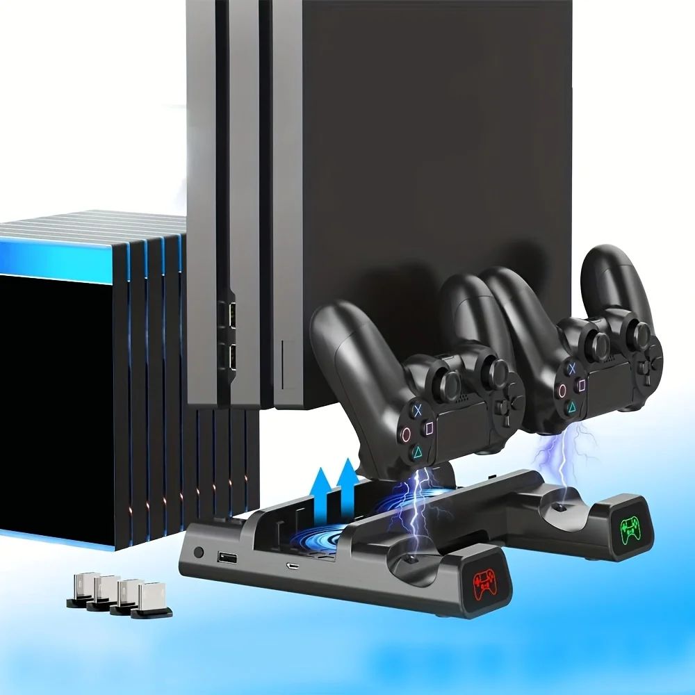 Подставка с охлаждением и зарядной станцией для геймпадов Dualshock 4 Sony PS4 Fat / Slim / Pro