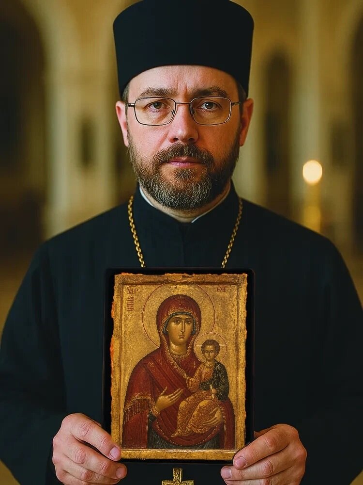 Икона Елецкая-Черниговская, на дереве, 15×18 см, освящённая, в подарочной коробке