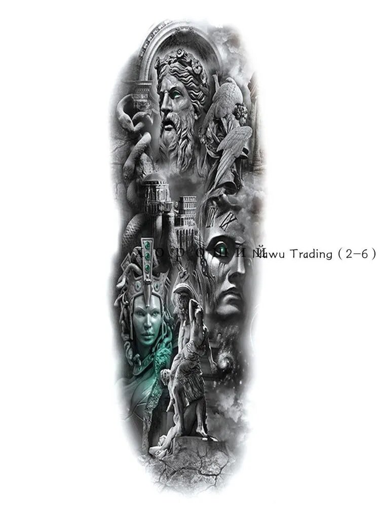 Тату временный, Переводная тату 48cmx17cm