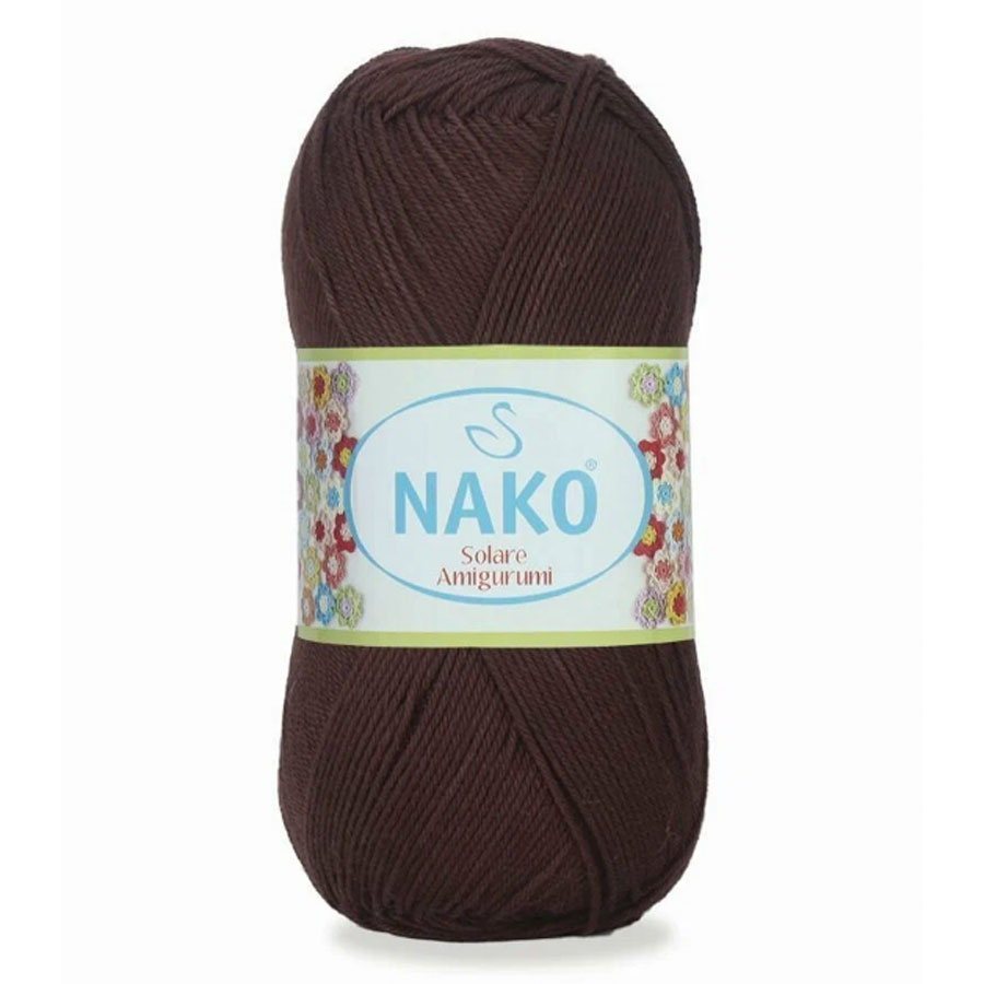 Пряжа Nako SOLARE AMIGURUMI 3303 коричневый (5 мотков)