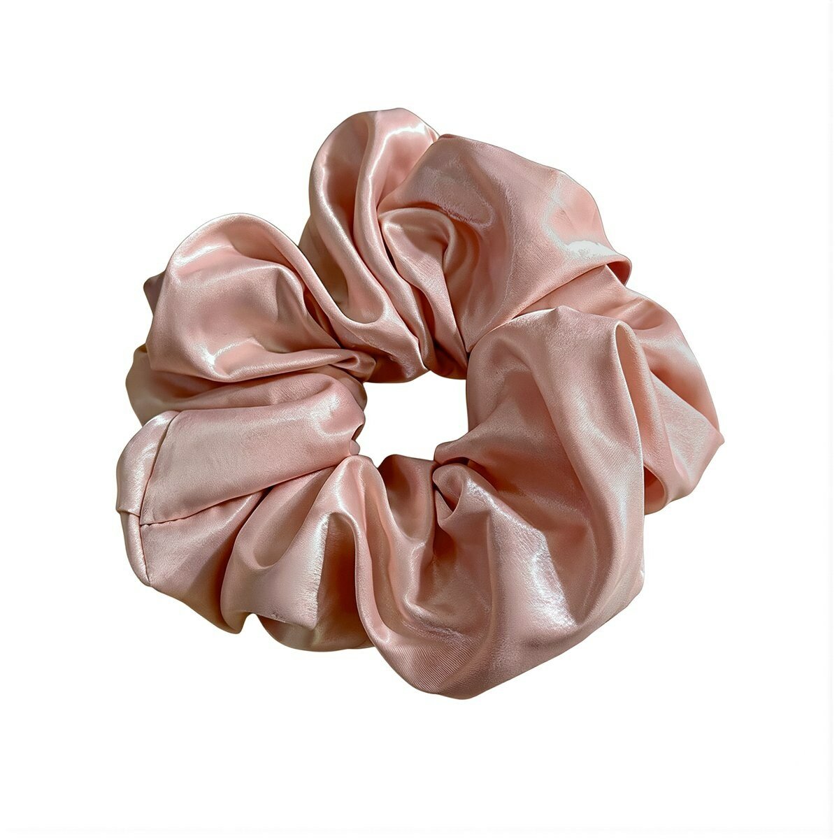 Резинка scrunchie из сатина, высокоэластичная лента для фиксации хвоста, однотонный женский аксессуар для повседневной укладки черный