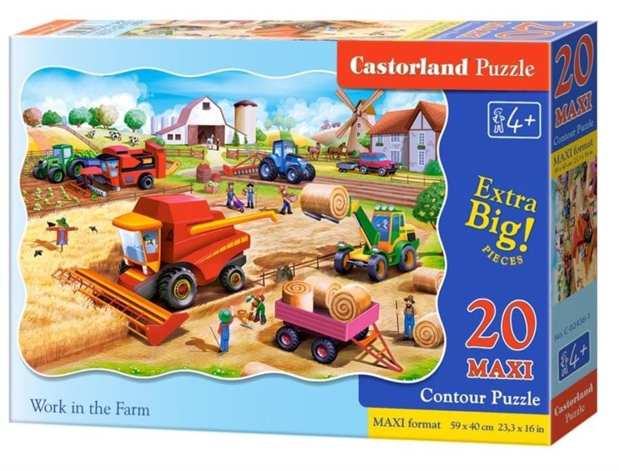 Пазл Castorland Работа на ферме, maxi, 20 элементов, 40x28 см